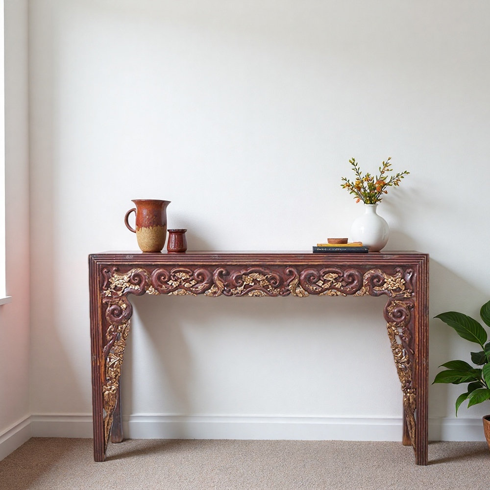 Orren Ellis Chinese Style Solid Wood Entryway Console | Wayfair
