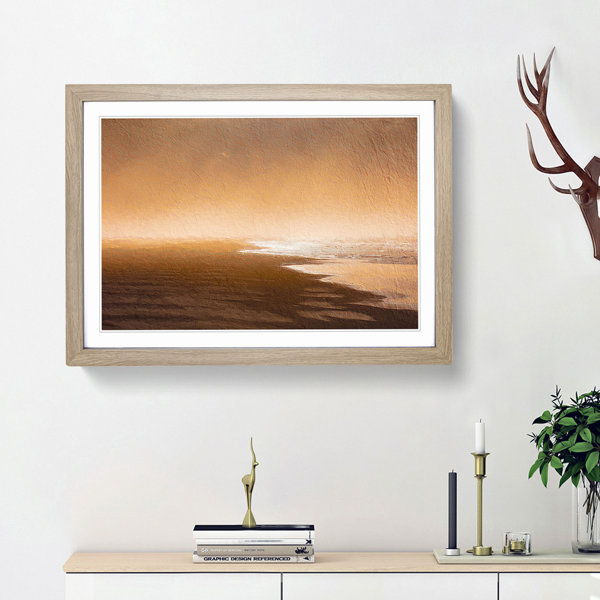 East Urban Home Golden Beach in Iceland - Picture Frame Painting Print ...