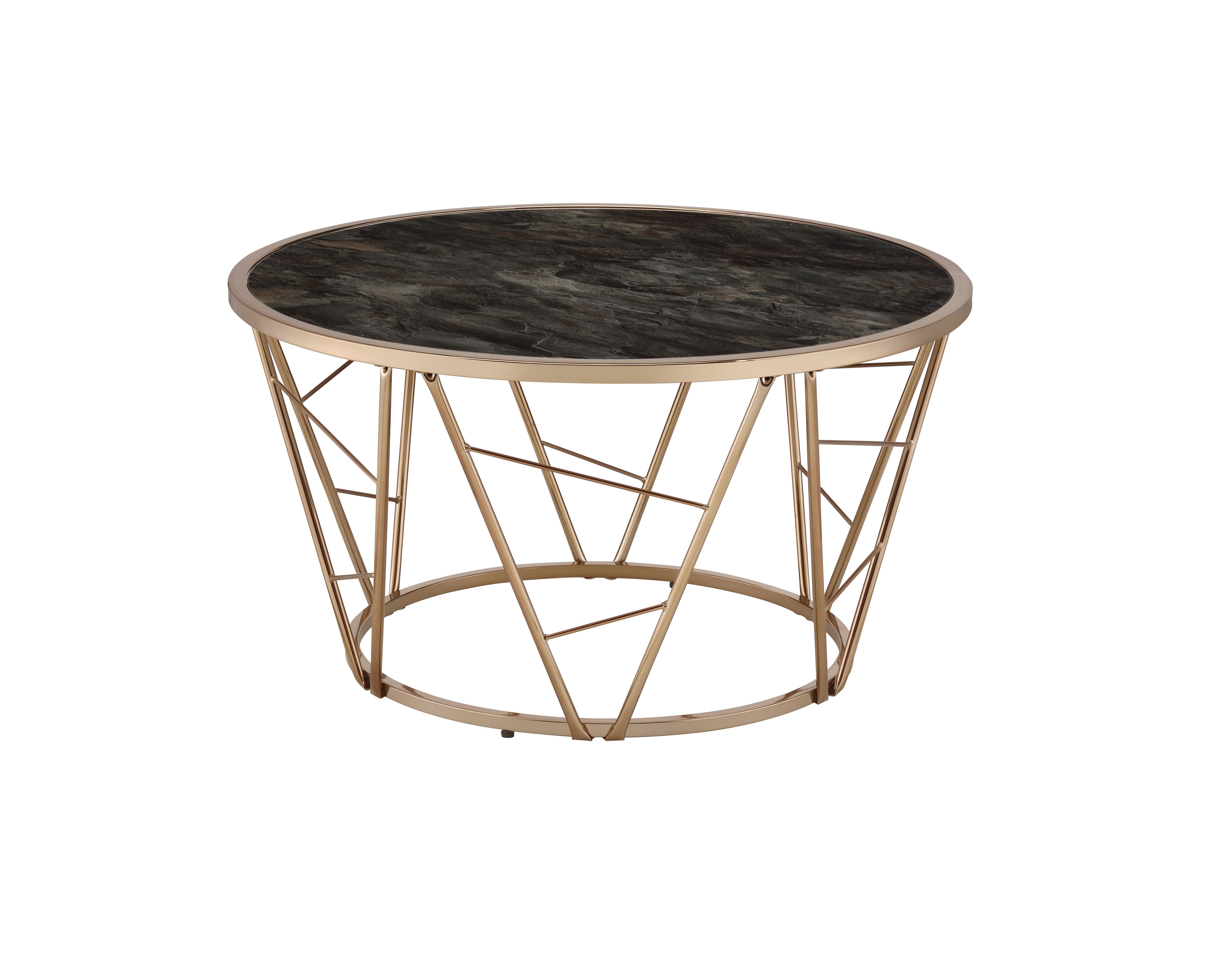 Mercer41 Lucca Round Glass Coffee Table with Metal Cone Base - Wayfair ...