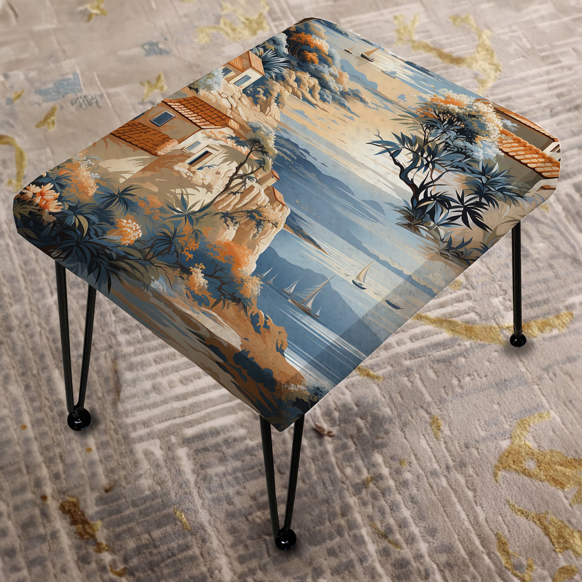 Design Art Mediterranean Oasis Botanical Pattern - Patchwork Rectangle ...