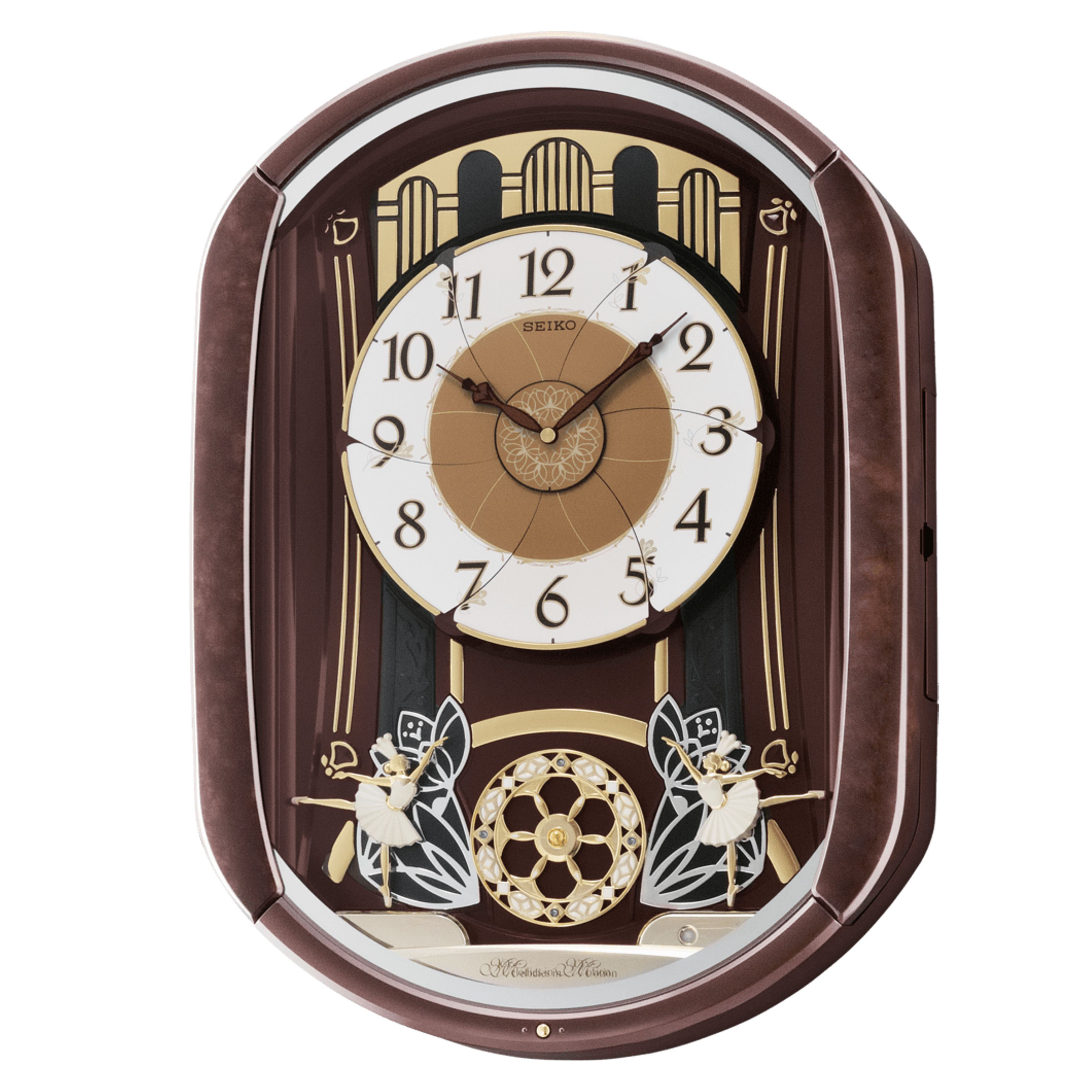Seiko QXM297BRH Melodies In Motion Clock, Brown | Wayfair