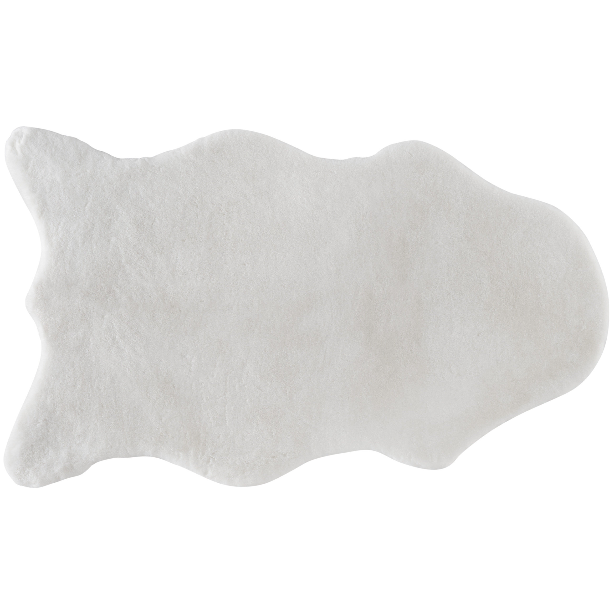Union Rustic Purcell Faux Rabbit Fur White Area Rug & Reviews | Wayfair