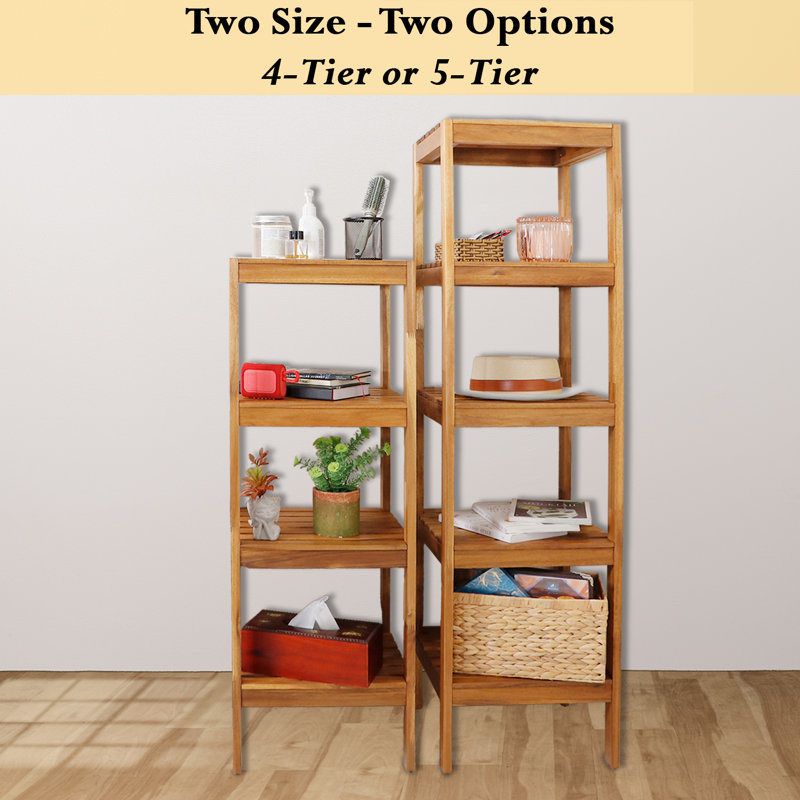 Winston Porter 4-tier Acacia Wood Conner Rack "& Reviews" | Wayfair