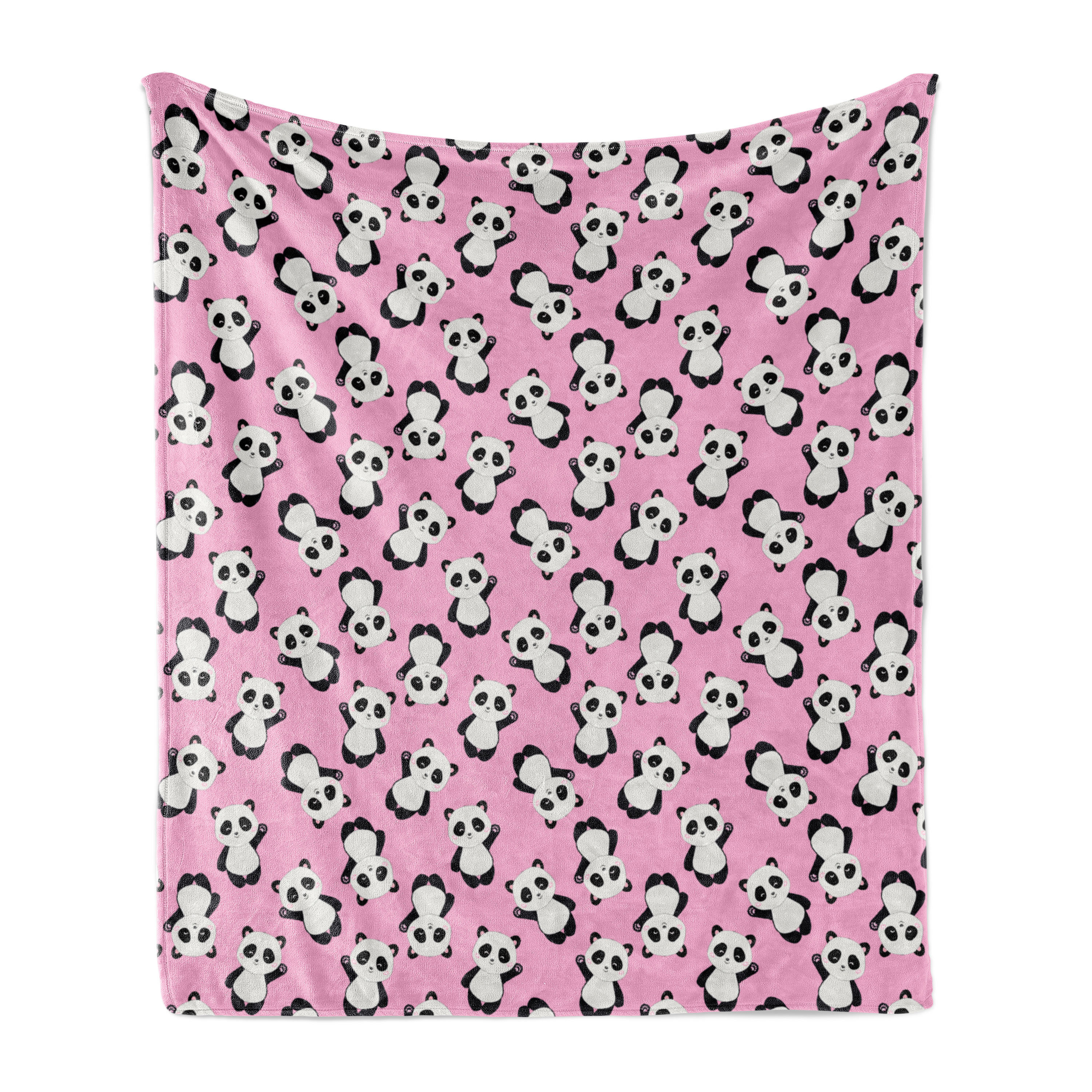 Ambesonne Panda Fleece Throw Blanket Waving Greeting Animal | Wayfair