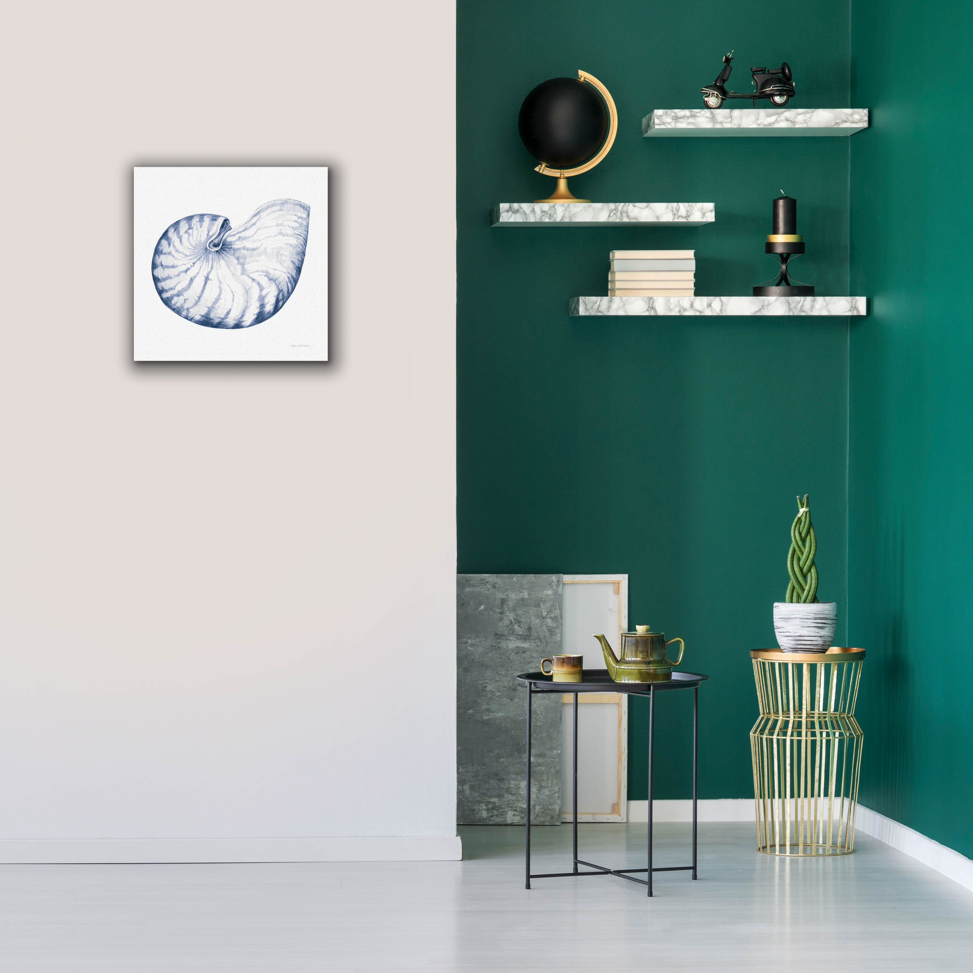 Epic Graffiti 'Shells 1 Blue And White' by Kathleen Parr Canvas Wall ...