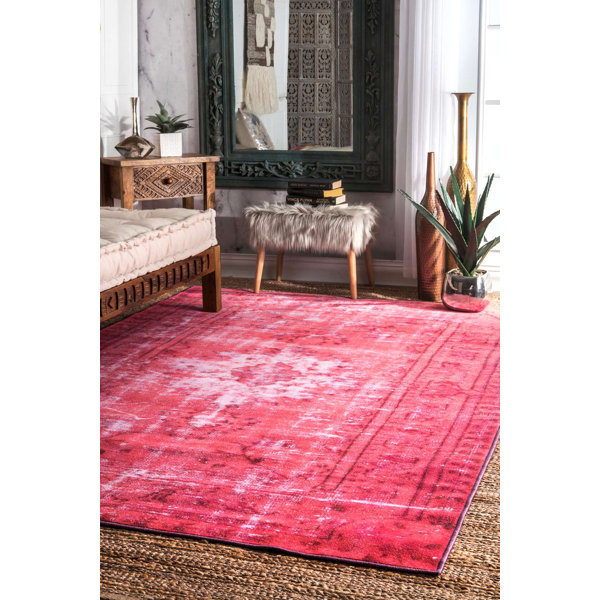 Bungalow Rose Bunn Performance Pink Rug & Reviews | Wayfair