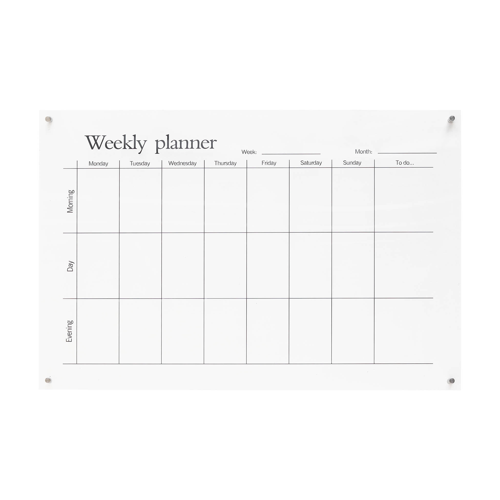 Parisloft Reusable Acrylic Dry Erase Board - Weekly Planner | Wayfair
