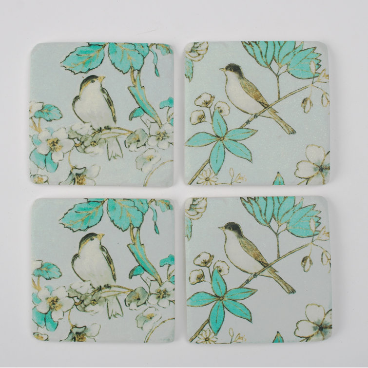Marlow Home Co. Resin Square 4 Piece Coaster Set | Wayfair.co.uk