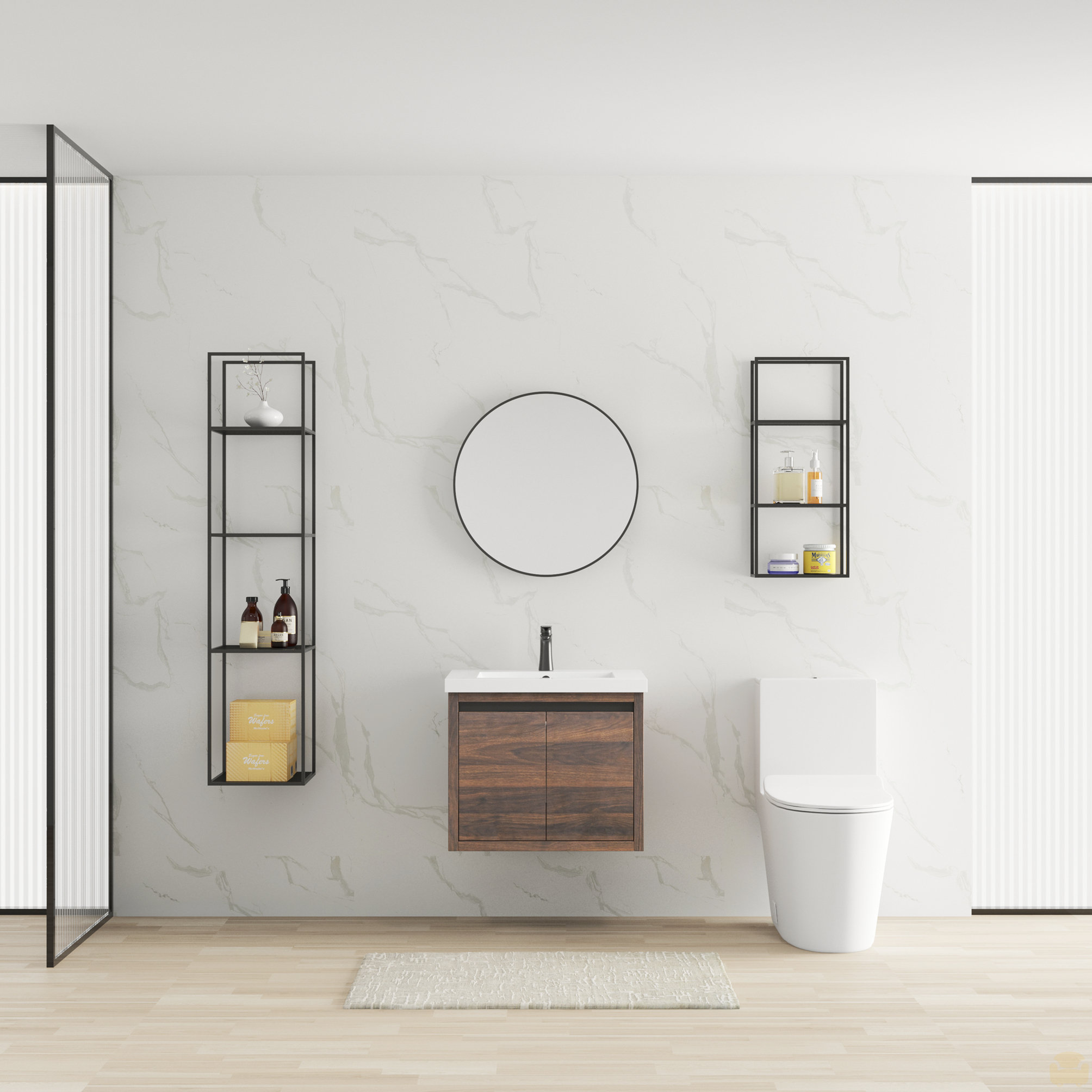Latitude Run® Bathroom Cabinet With Sink,Soft Close Doors,Float ...