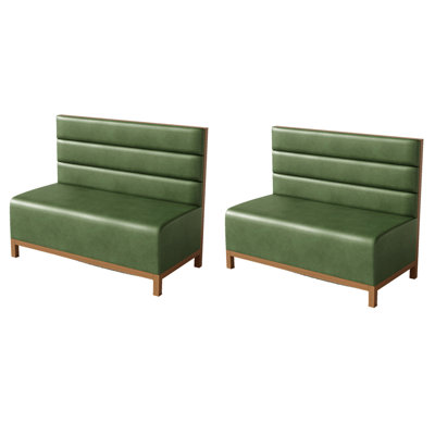 Canadian Linen Vintage Cafe Bistro Restaurant Green Benches Faux ...