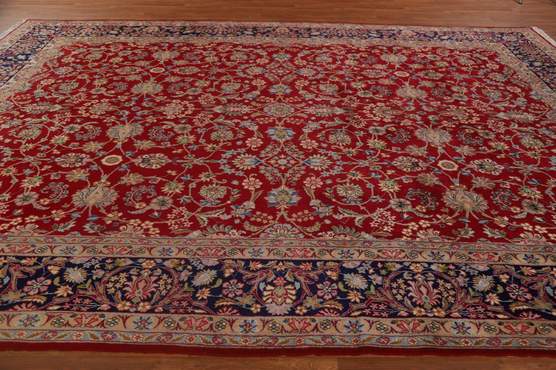 Hokku Designs Vegetable Dye Red Traditional Large Area Rug 10x14 | Wayfair