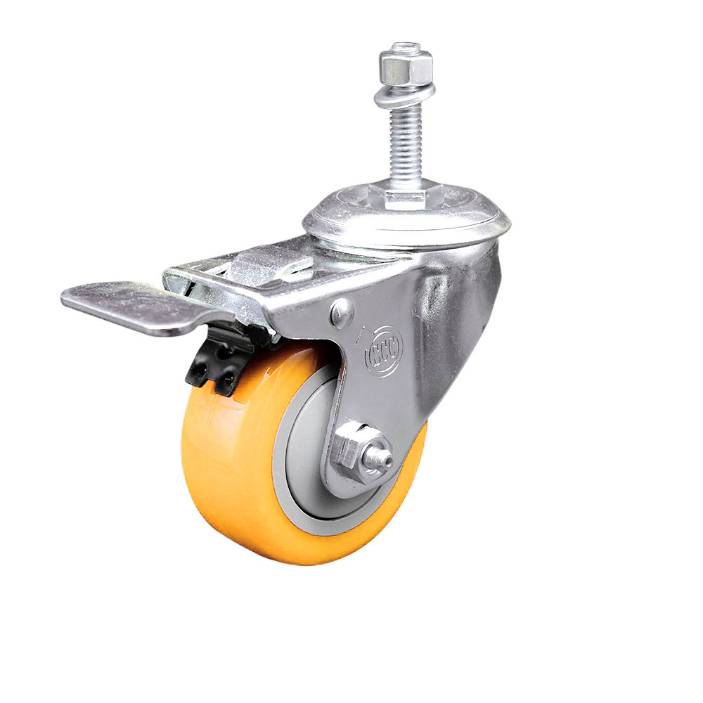 Service Caster Polyurethane Wheel Swivel 10mm Stem Caster with Total ...