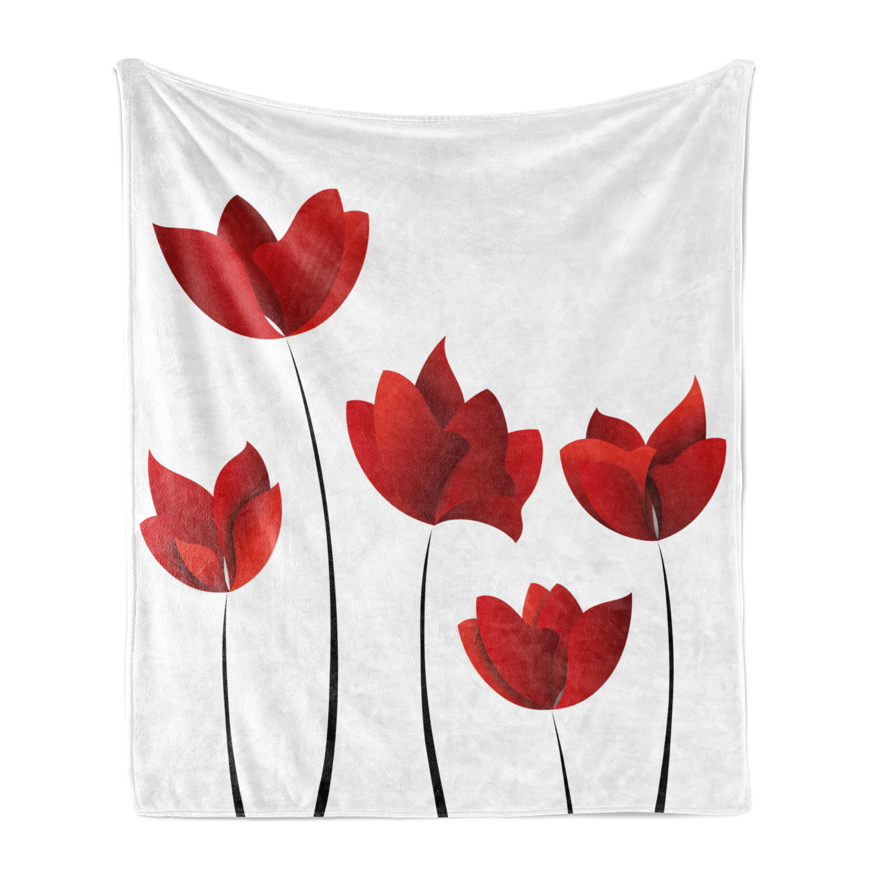 Ambesonne Floral Fleece Throw Blanket Vivid Rose Flower Petal | Wayfair