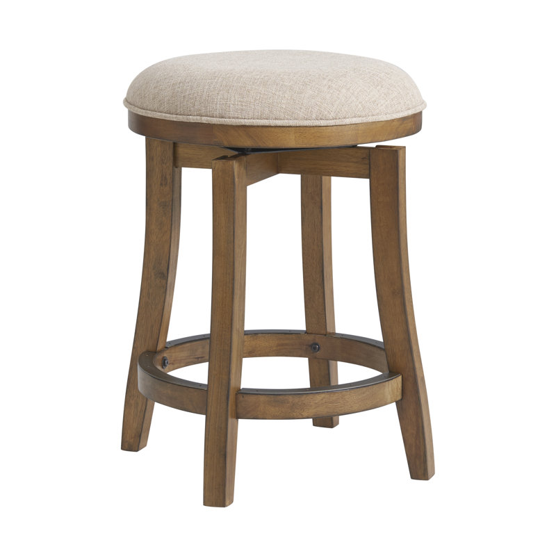 Alaterre Ellie Upholstered Swivel Bar Stool Chairs with Padded Seat and ...