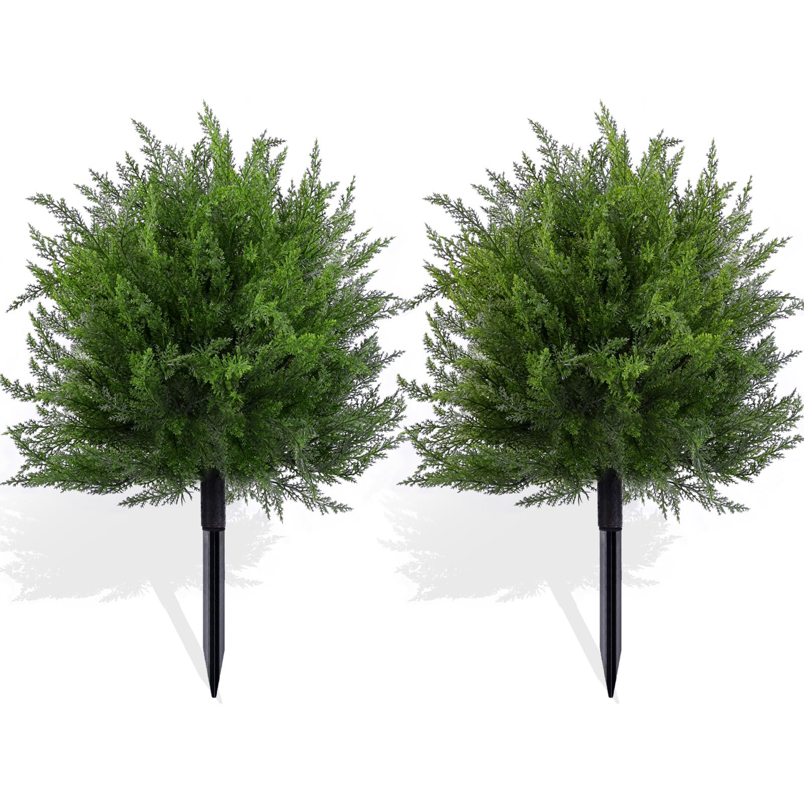 Red Barrel Studio® 24'' Artificial Cedar Topiary Ball Trees With Ground ...