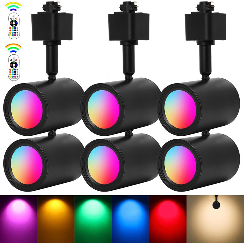 BONLOD RGB Track Lights With Halo Effect Remote Control Multicolor ...