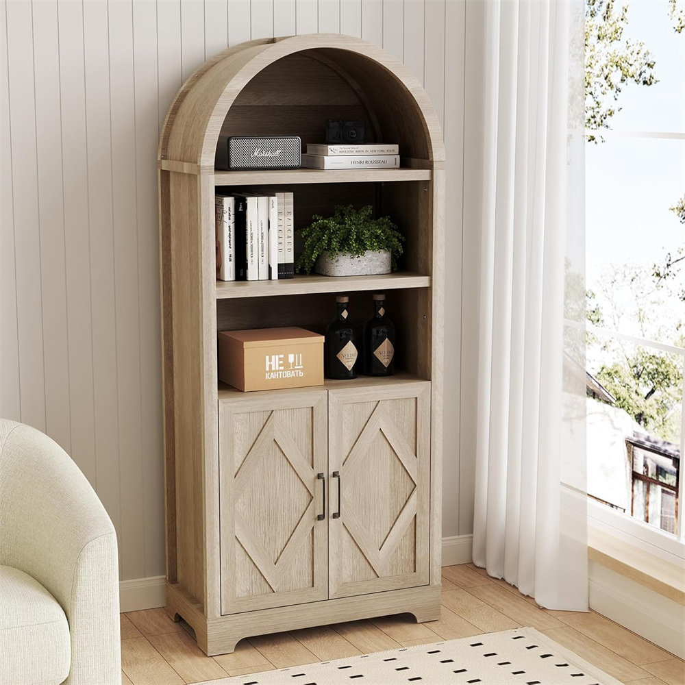 Winston Porter 70" Tall Arched Kitchen Pantry, Modern Kitchen Storage ...