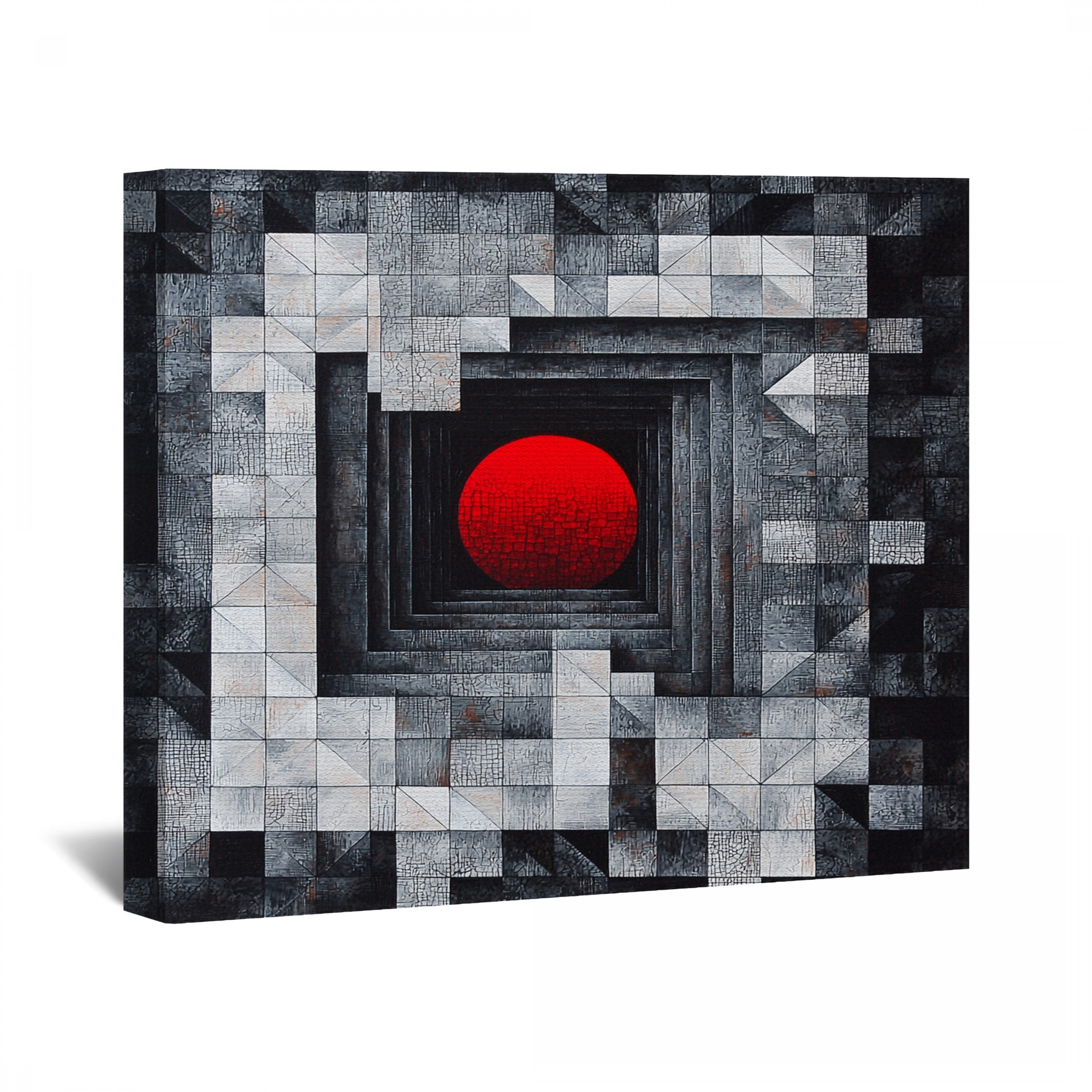 Ivy Bronx Abstract Cube Canvas Wrap - Optical Wall Decor | Wayfair