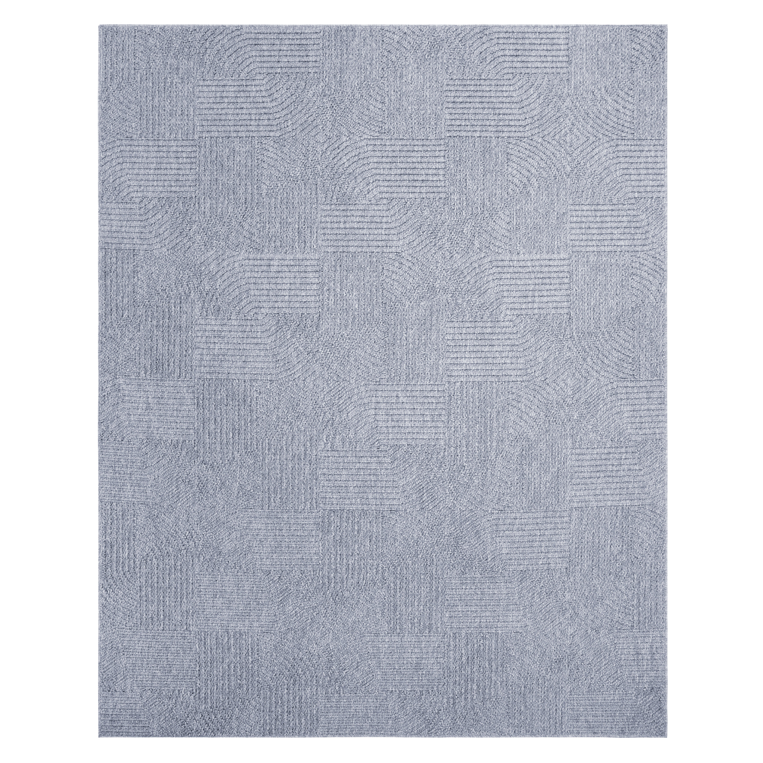 Dakota Fields High-Low Loop Pile Indoor Area Rug, Light Denim Blue ...