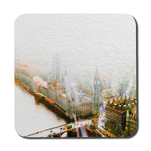 Ebern Designs Big Ben in the Mist Coaster | Wayfair.co.uk