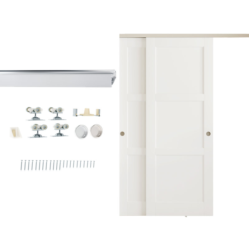 DOOOLI 2 MDF Interior Slab Doors With Aluminium Hardware Bypass Sliding ...