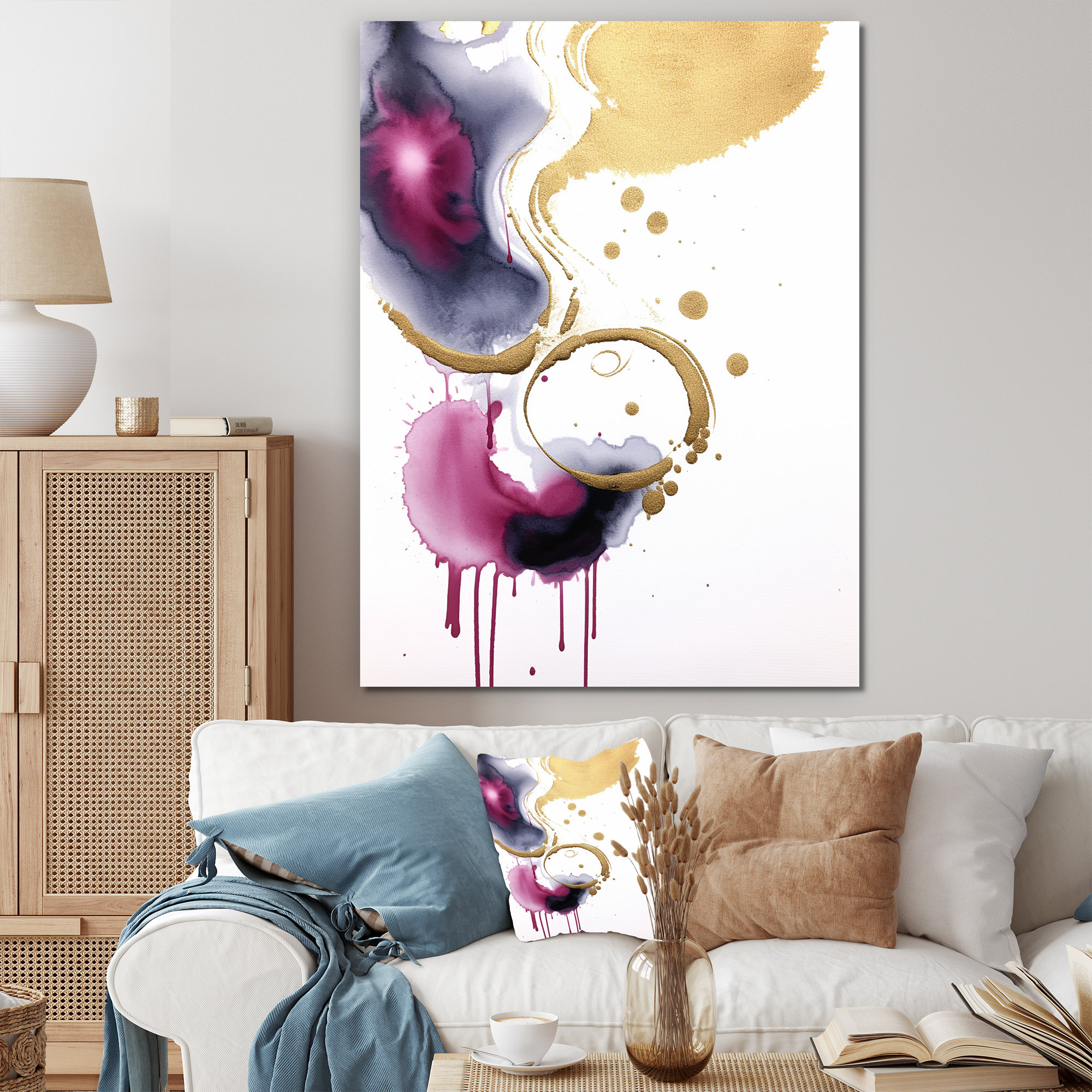 Wrought Studio Intensity Of Peace Magenta And Gold Series I - Abstract ...