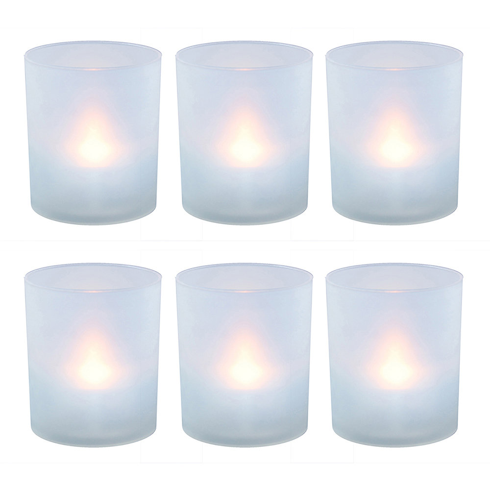 LumaBase Frosted Votives with Battery Operated LED Lights | Wayfair