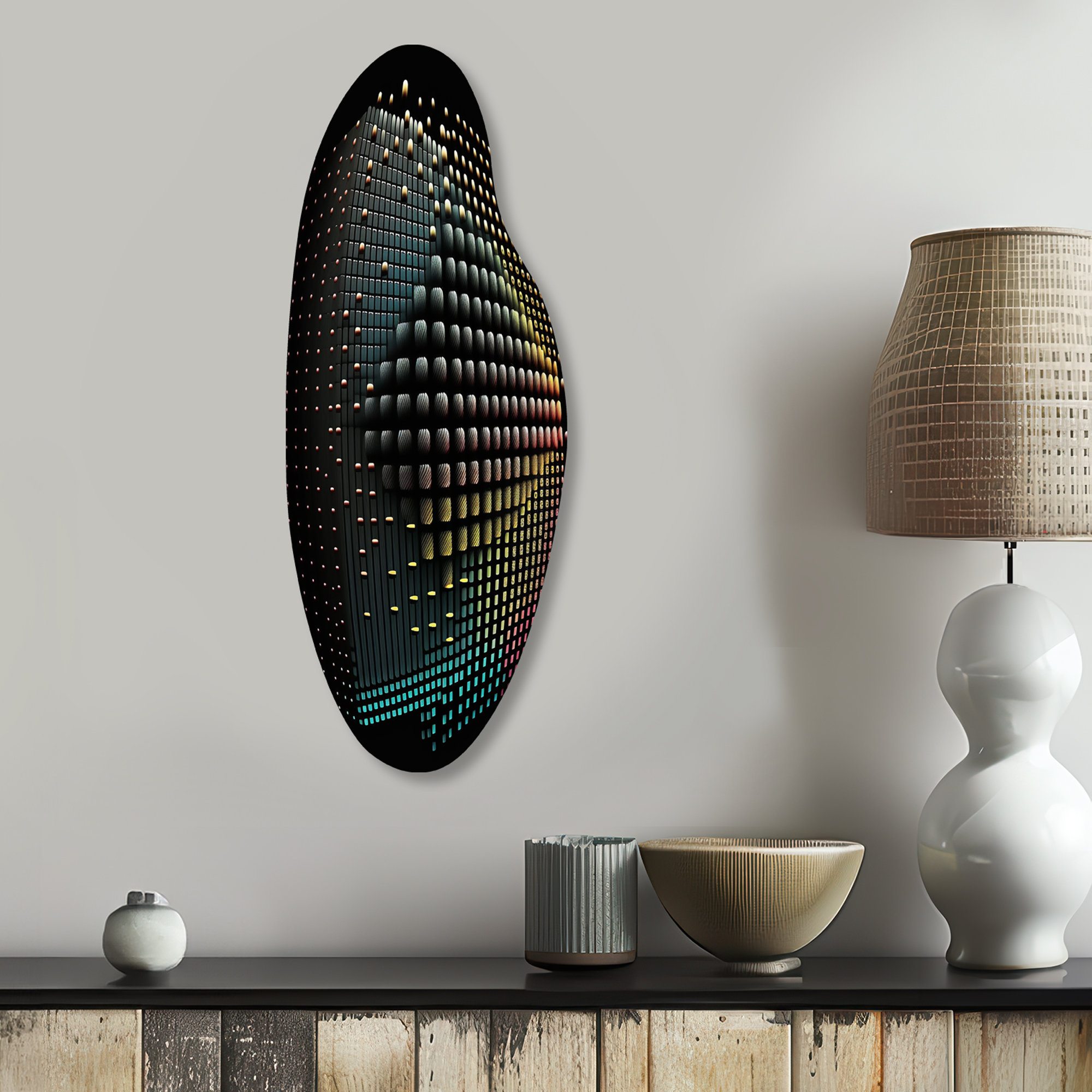 Design Art Multidimensional Luminogram III - Modern Geometric Curved ...