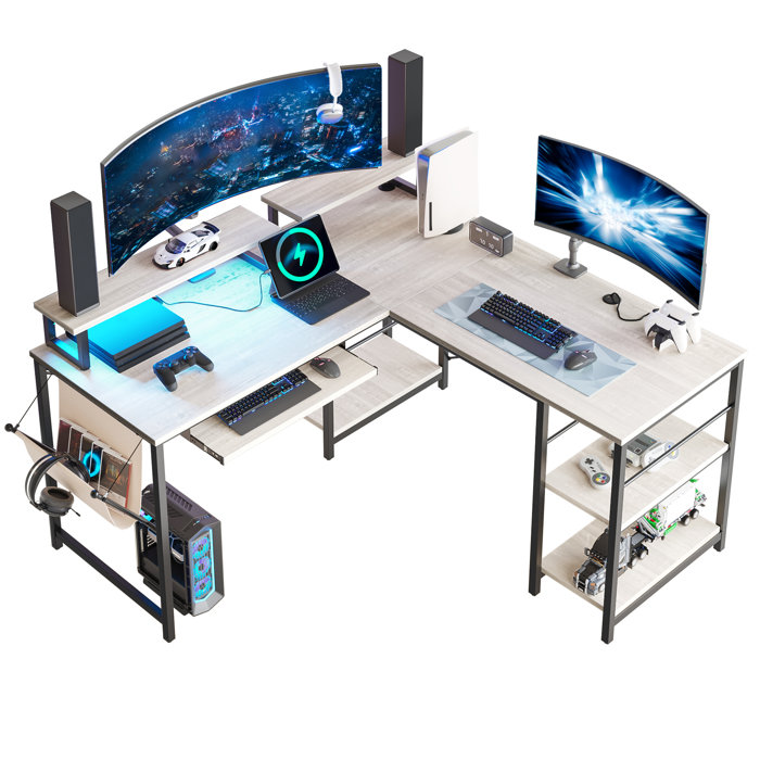 Trent Austin Design® Orndorff L Shaped Gaming Desk or 2 Person Long ...