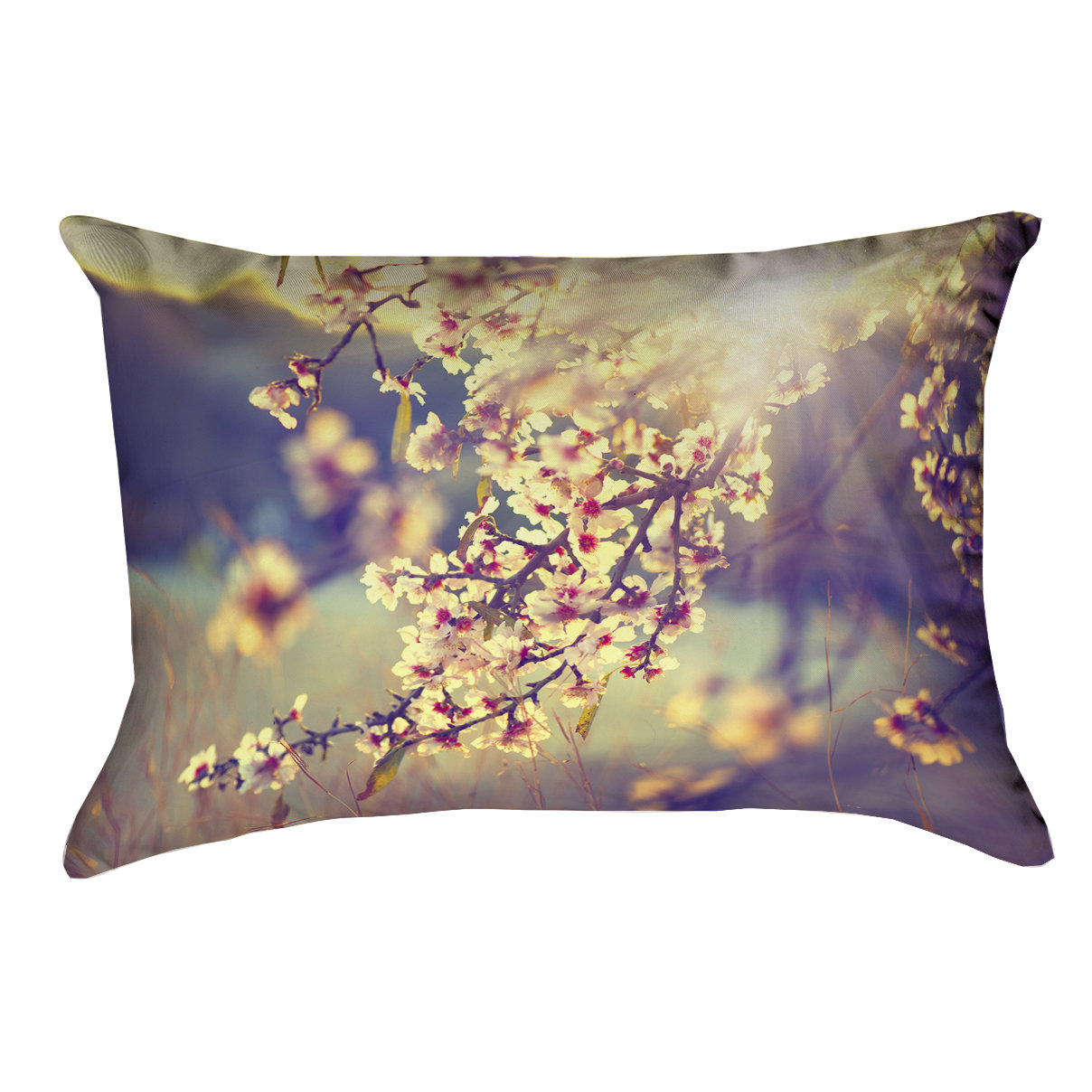 ArtVerse Justin Duane Cherry Blossoms Rectangular Lumbar Pillow | Wayfair