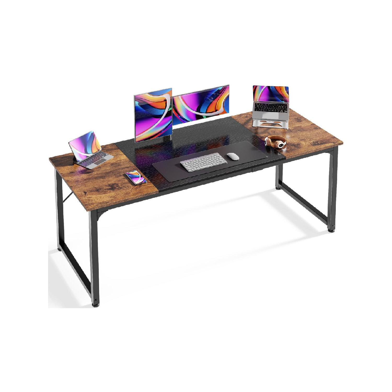 Inbox Zero Computer Desk, 63 Inch Office Desk, Gaming Desk With Storage ...