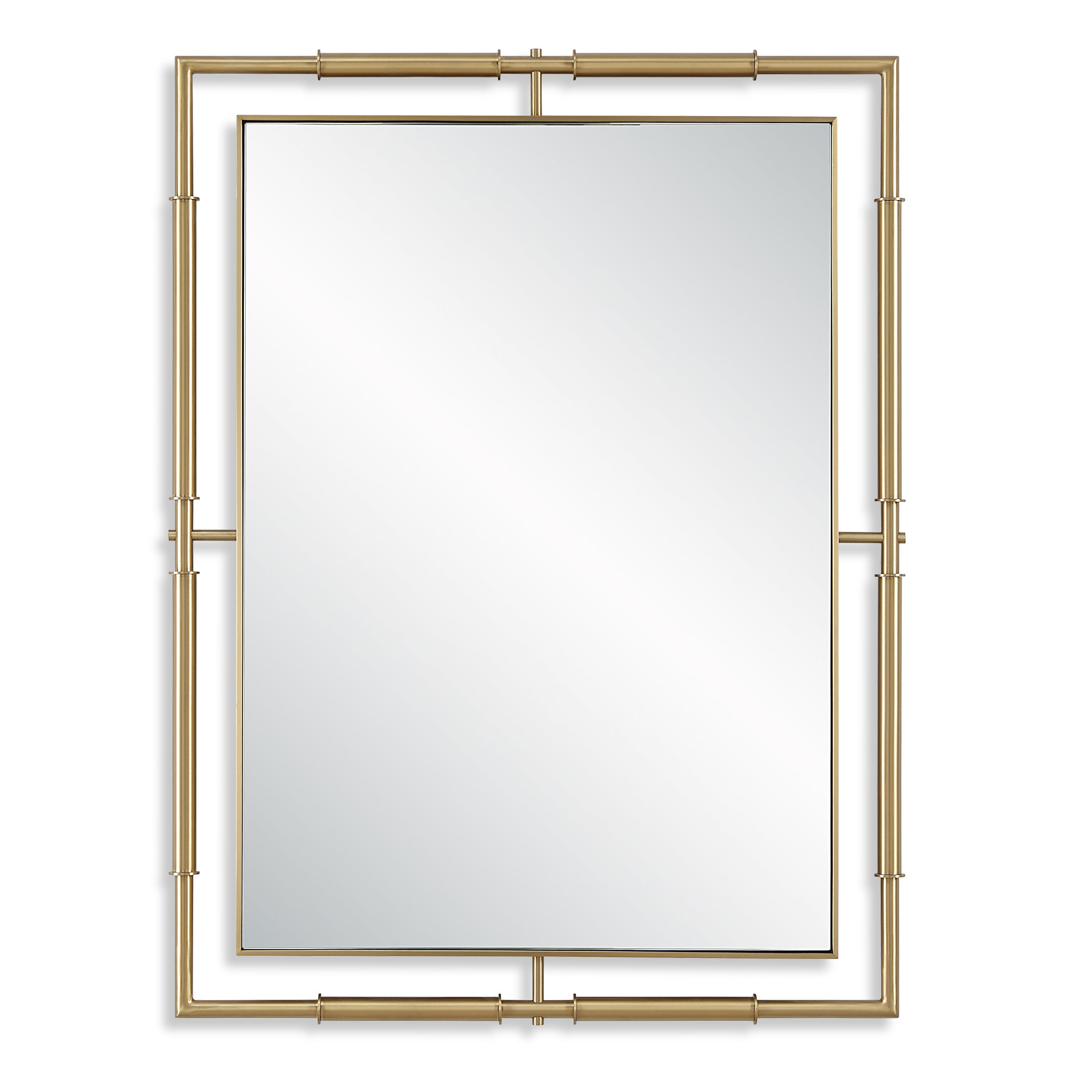 Mercer41 Onur Rectangle Brass Mirror | Wayfair