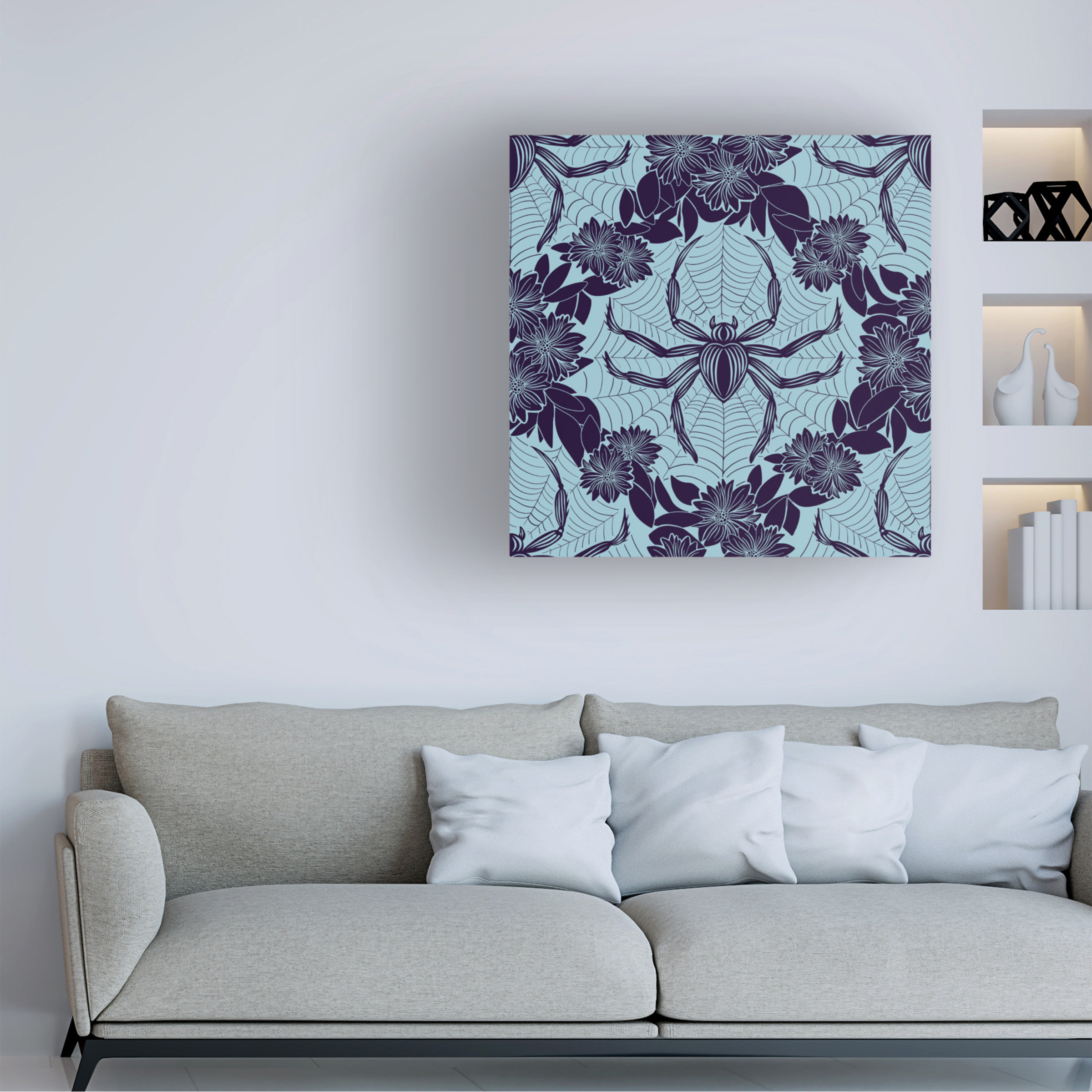 August Grove® Rachel Hallquist Haunted Cottagecore Spider Floral Canvas ...