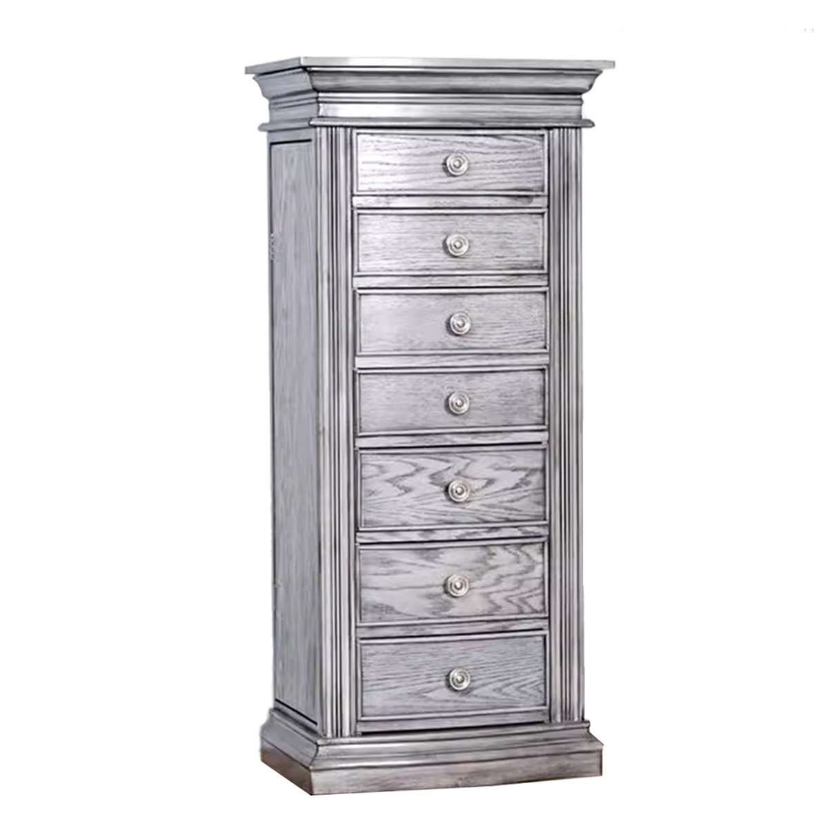 Wildon Home® Solid Wood Elegant Jewelry Tower with Hidden Flip Mirror ...