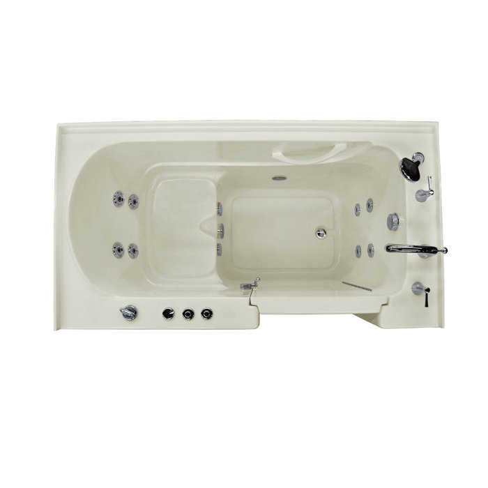 Therapeutic Tubs Aspen 60'' x 32'' Walk-in Whirlpool Acrylic Bathtub ...