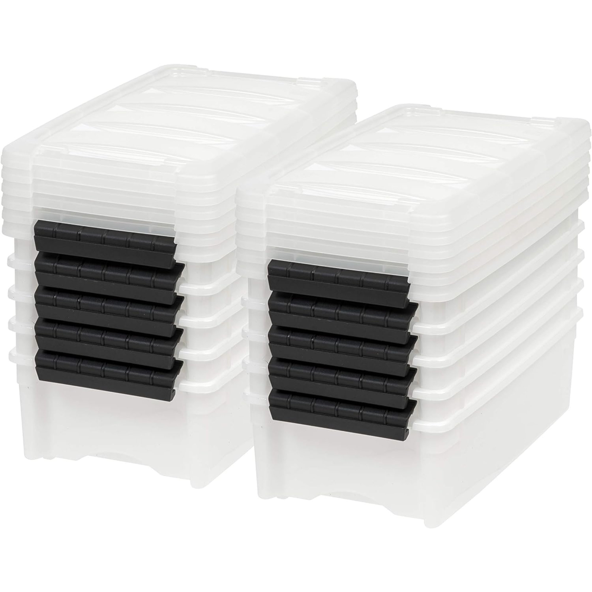 Rebrilliant Stackable Plastic Storage Bins With Lids, 10 Pack - BPA ...
