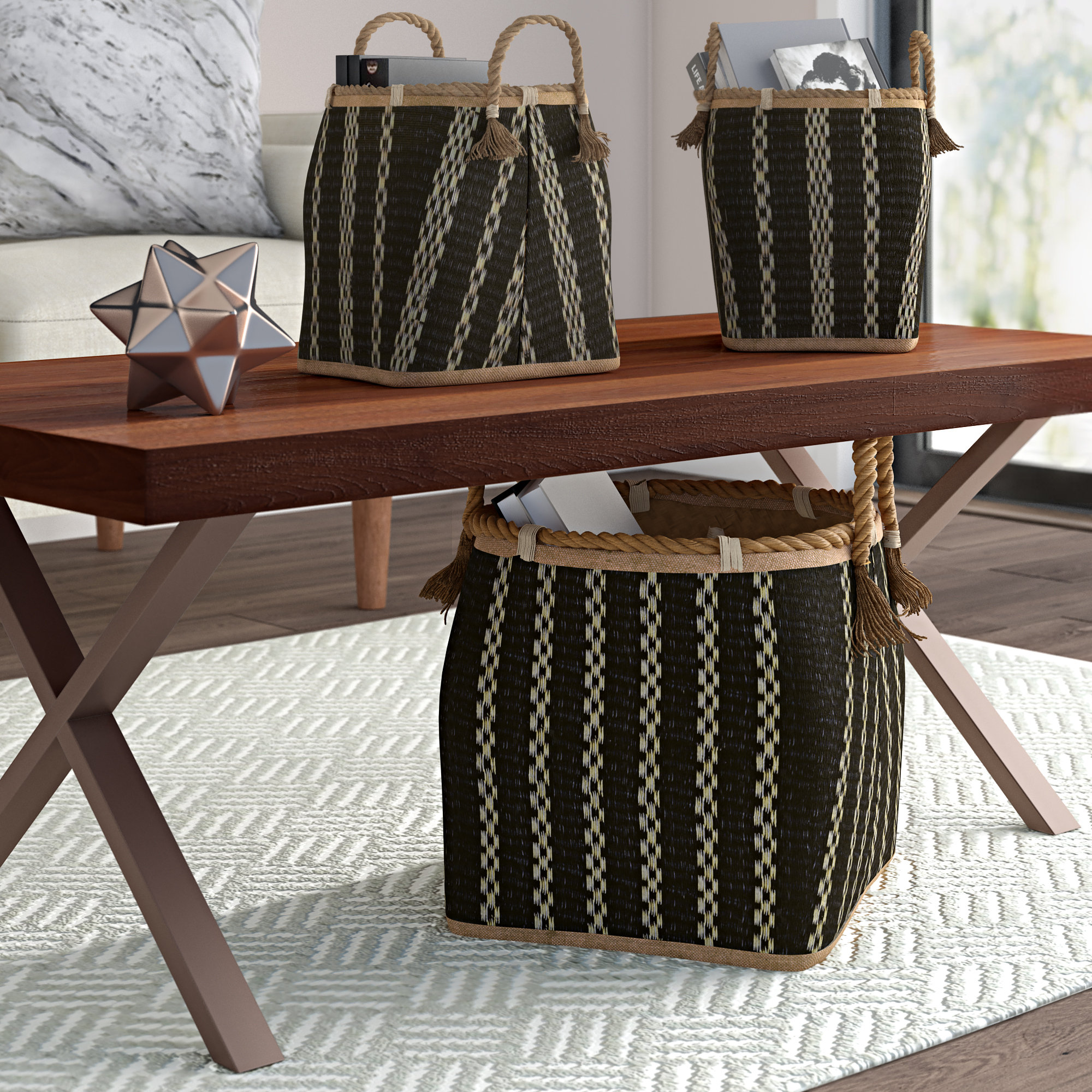 Mercury Row® 2 Piece Wicker Basket Set & Reviews | Wayfair