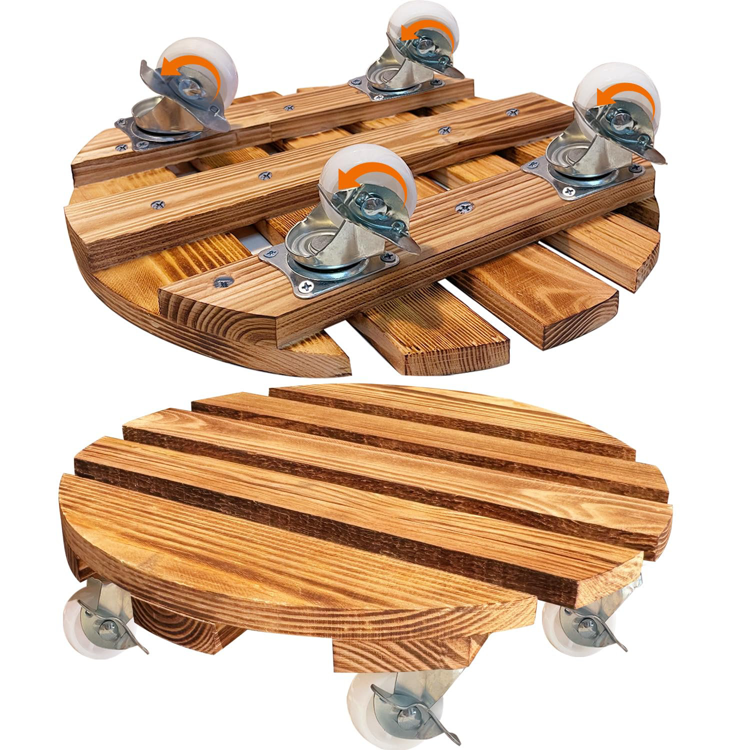 Ophelia & Co. 2 Pack Wood Plant Caddy With Wheels Heavy Duty,12 Inches ...