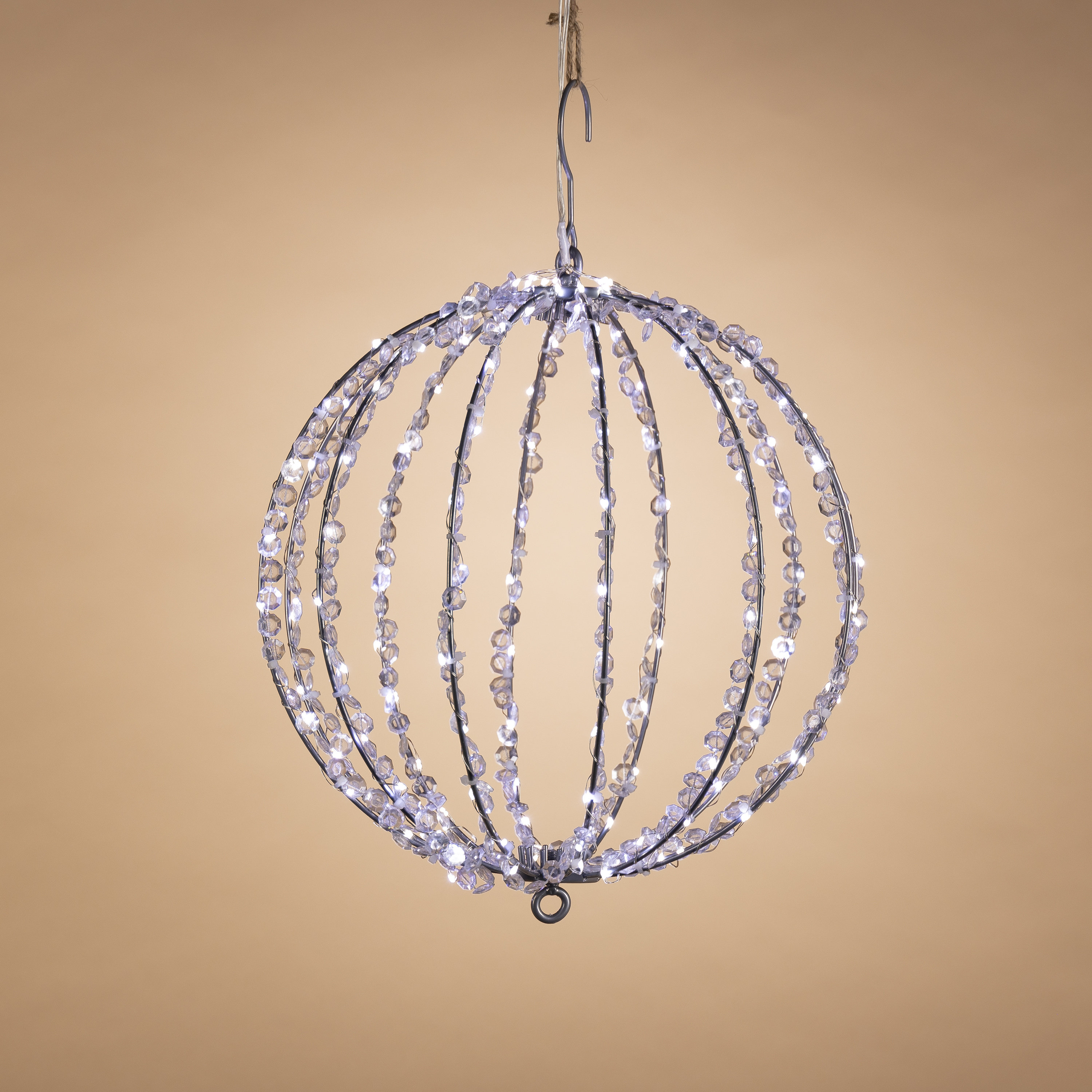 The Holiday Aisle® 12 in. Diameter Electric Foldable Metal Sphere with ...