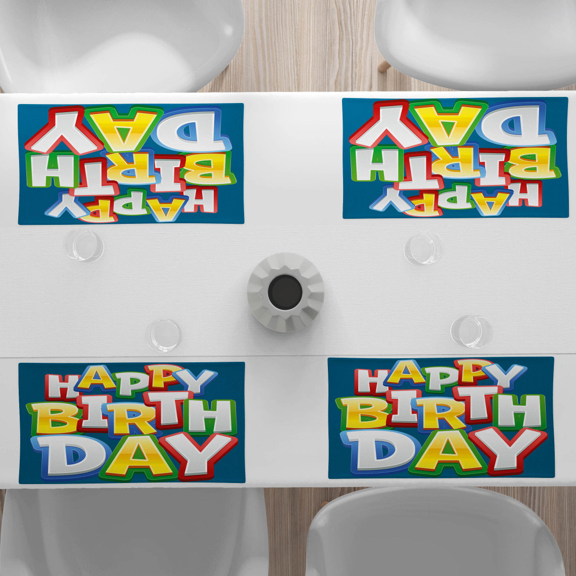 East Urban Home Ambesonne Birthday Party Place Mats Set Of 4, Rainbow ...