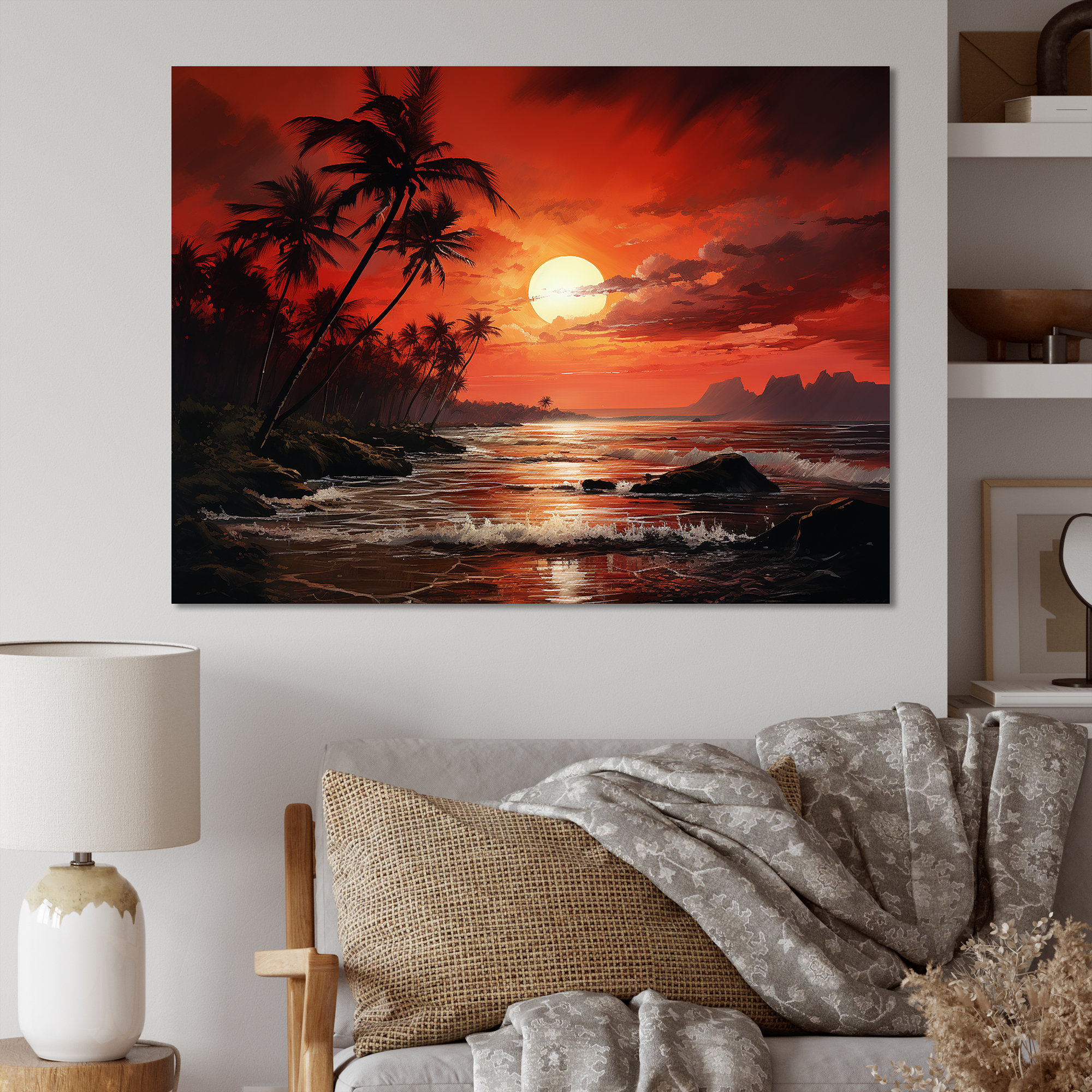 Design Art Palm Tress By The Sea At Sunset IV On Canvas Print | Wayfair