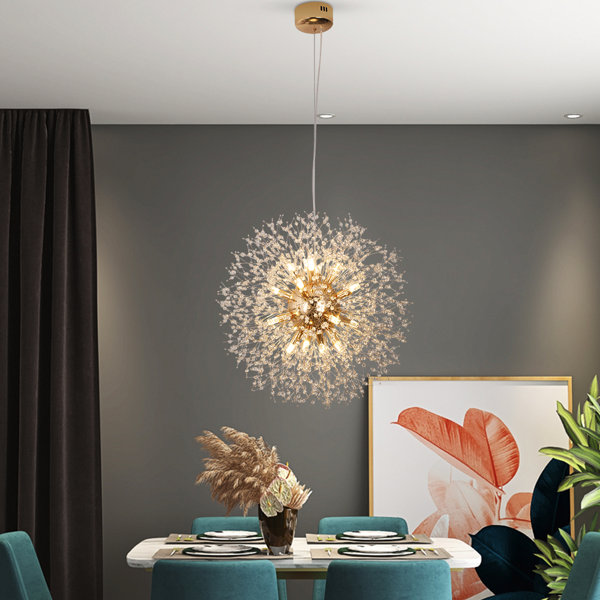 Fairmont Park 16-Light Golden Dandelion Chandeliers Modern Crystal ...