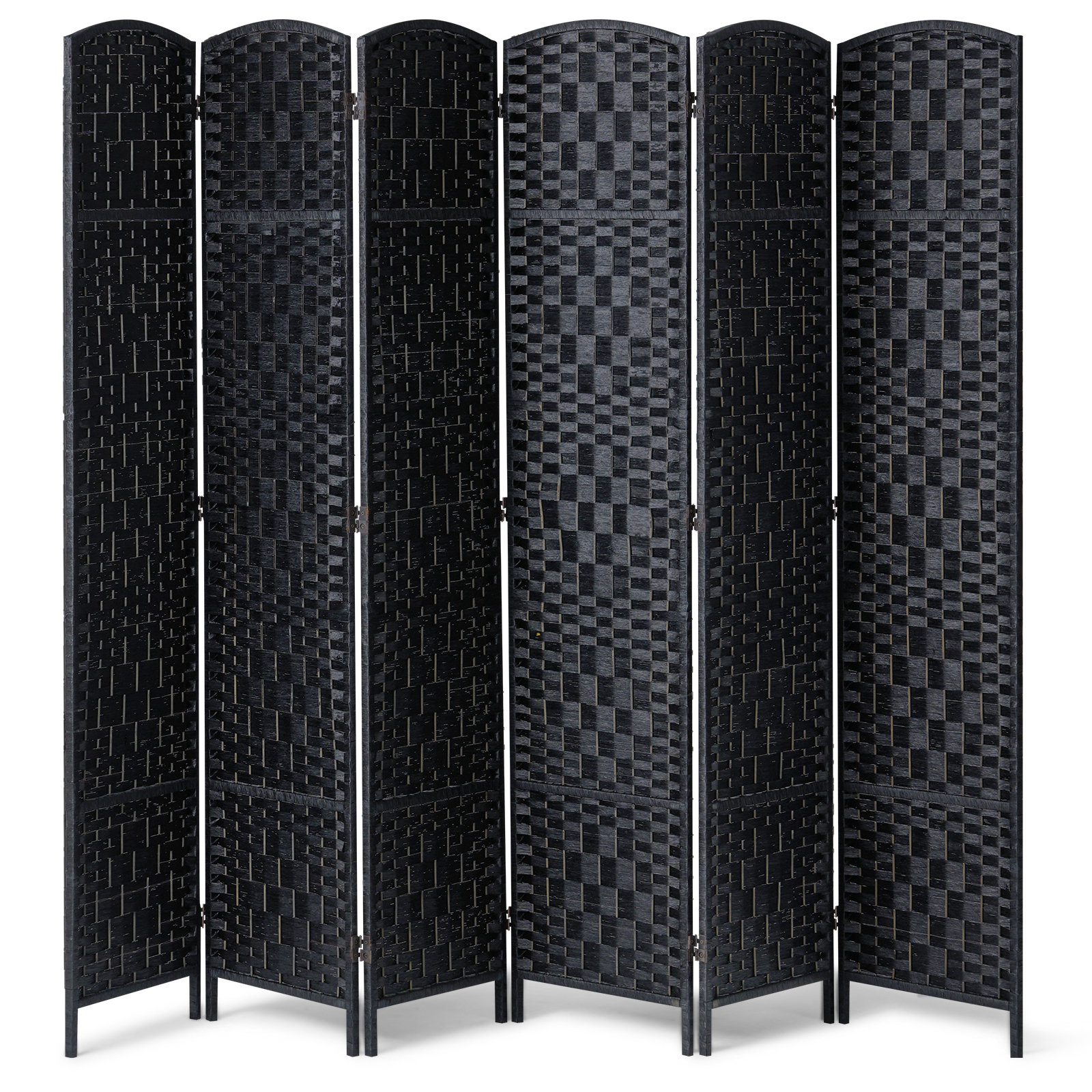 Winston Porter Room Divider Hand-Woven Folding Privacy Screen with ...