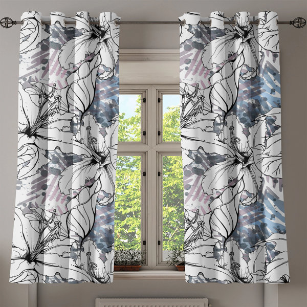 East Urban Home Deseray Polyester Semi Sheer Curtain Pair | Wayfair
