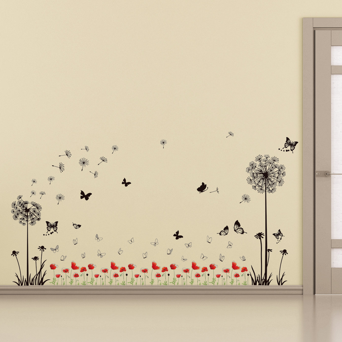 Walplus Poppy Garden Wall Decal & Reviews | Wayfair