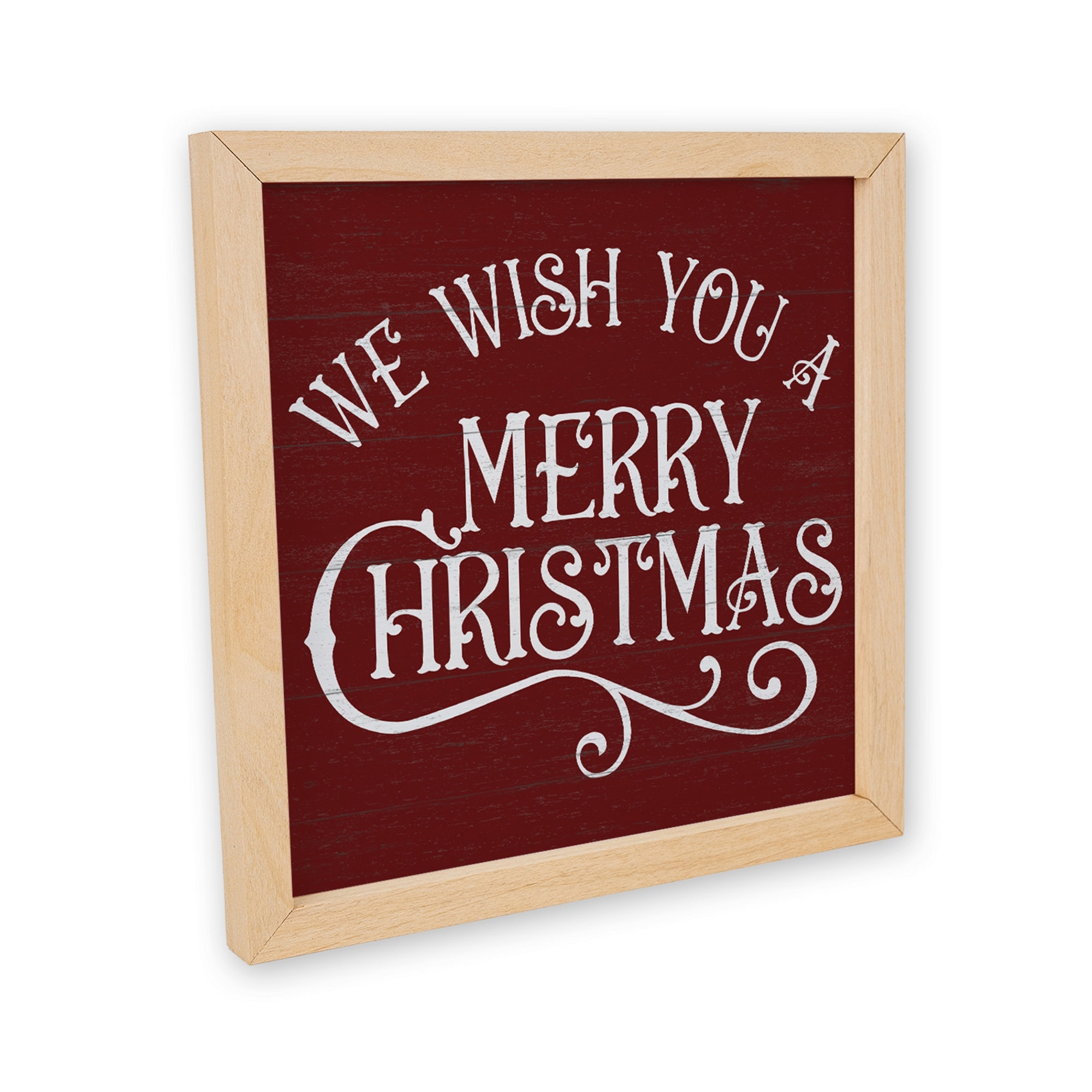 The Holiday Aisle® Wish You A Merry Christmas Wood Red Christmas Sign ...