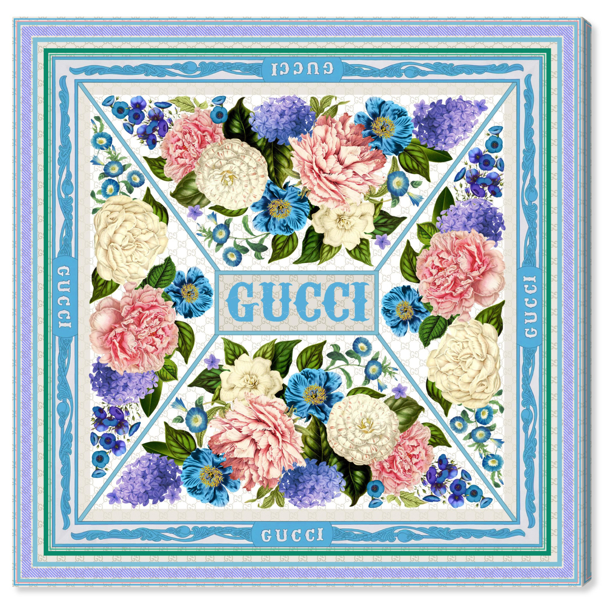 Everly Quinn My Lavender Floral Scarf Canvas Maximalist Fashion Art by ...