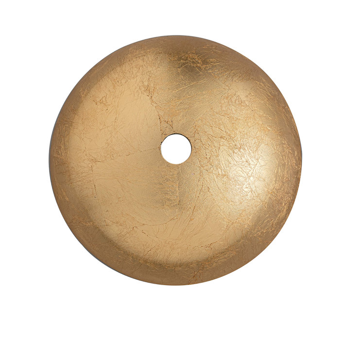 Fine Fixtures Modern Glass Vessel Round 16 X 16 In Gold | Wayfair