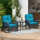Three-Piece Set Of Wooden Outdoor Rocking Chairs For Two People With ...