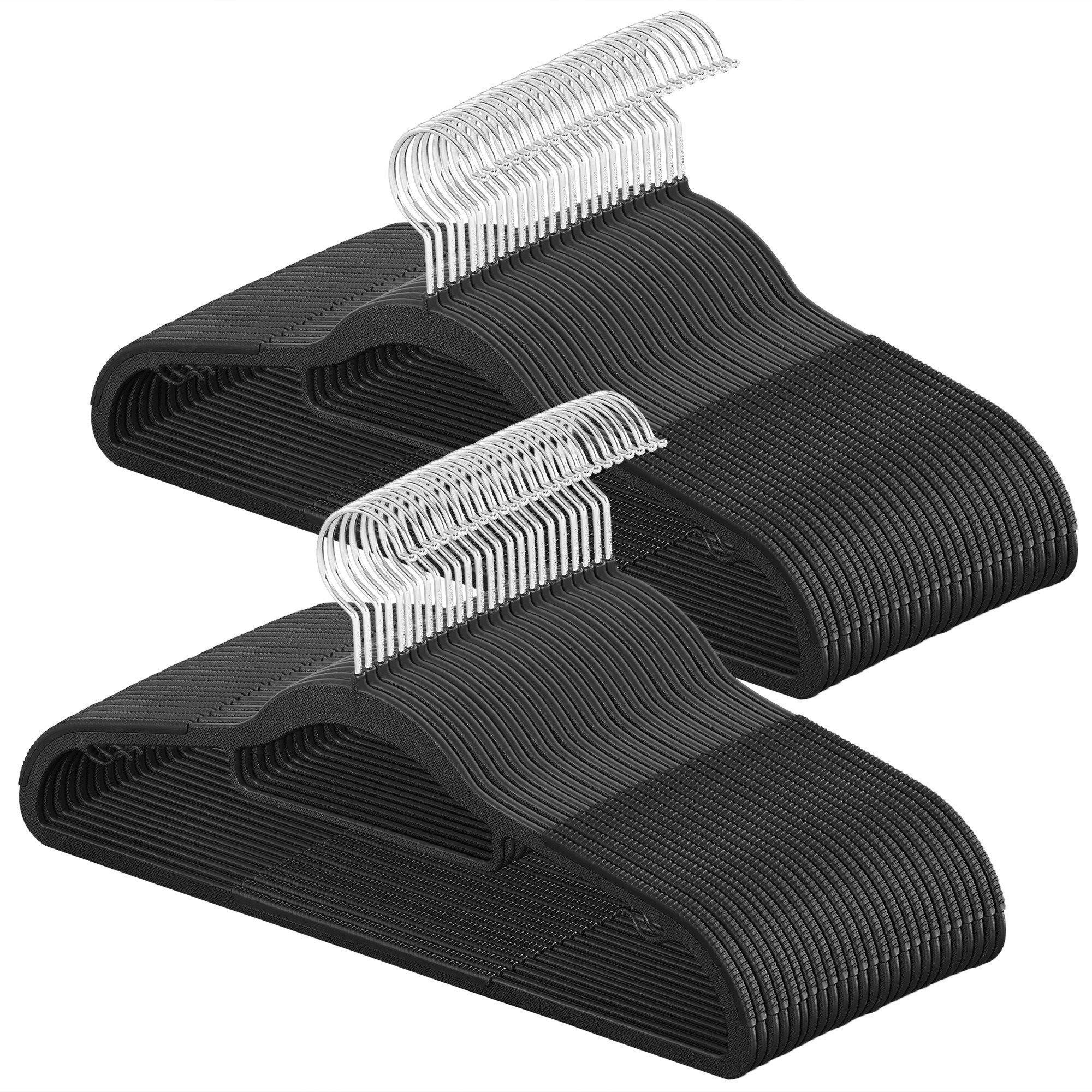 Rebrilliant Pack Of 50 Coat Hangers, Heavy-Duty Plastic Hangers, Non ...